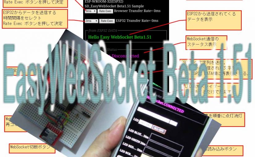 EasyWebSocket ライブラリ Beta 1.51 ( ESP32 , ESP8266 )をアップしました | mgo-tec電子工作